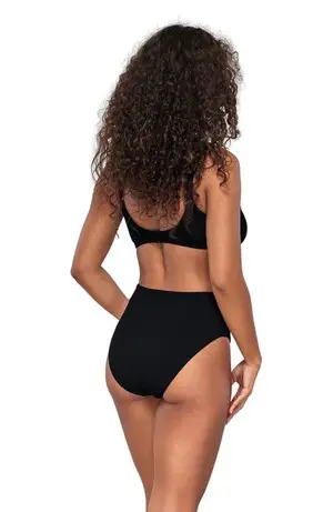 PACIFICA BY SUNSETS Oceana Shirred Bikini Swimsuit Top - Black Pacifica