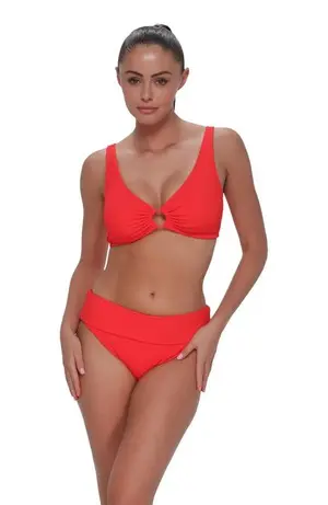 PACIFICA BY SUNSETS Oceana Dd Cup Bikini Top - Red Hot Rib