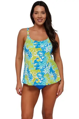SUNSETS ESCAPE Sunsets Escape Jenna Tankini Top Ocean Muse Sandbar Rib