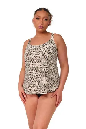 SUNSETS ESCAPE Sunsets Escape Jenna Tankini Top Sand Drift