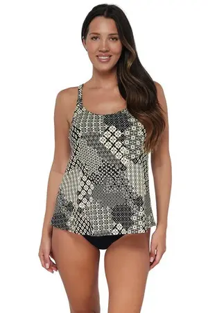 SUNSETS ESCAPE Sunsets Escape Jenna Tankini Top Venice Seagrass Texture