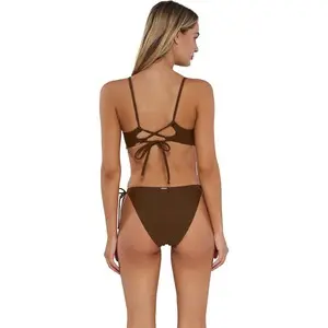 SUNSETS Sunsets Everlee Tie Side Bikini Bottom Tiki Brown