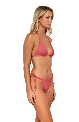 PACIFICA BY SUNSETS Taryn Tie Side Bikini Bottom - Hibiscus Tea