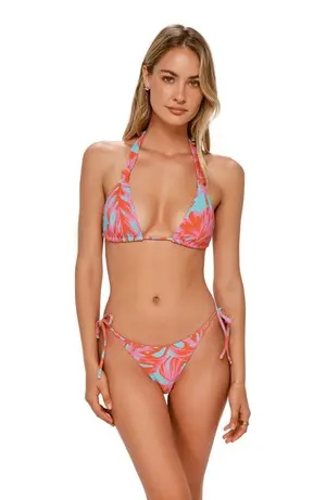 SWIM SYSTEMS Mckenna Tie Side Bikini Bottom - Palm Daze Rib