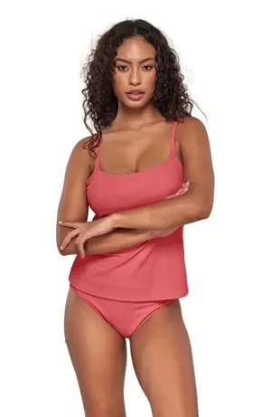 PACIFICA BY SUNSETS Coralie Tankini Swimsuit Top - Hibiscus Tea