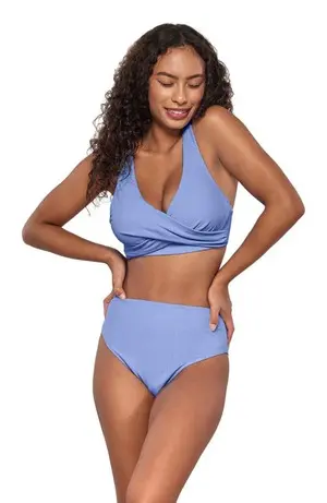 PACIFICA BY SUNSETS Astrid High Waist Bikini Bottom - Hydrangea