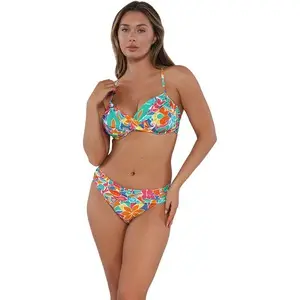 SUNSETS Crossroads Underwire Bikini Top Festive Floral Sandbar Rib