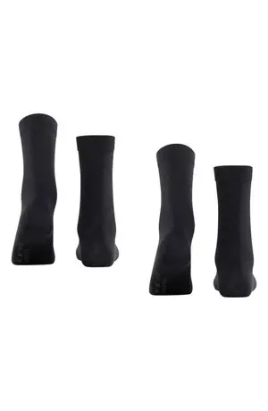 Falke Softmerino 2-pack Virgin Wool-blend Crew Socks - Black