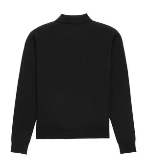 Saint Laurent Wool Polo Sweater - Black