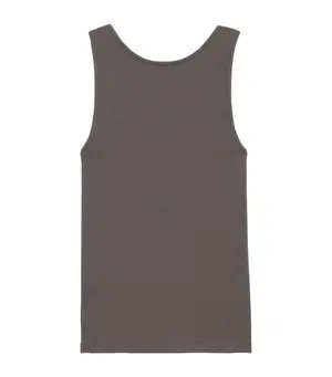 Saint Laurent Cotton Cassandre Sleeveless Top - Grey