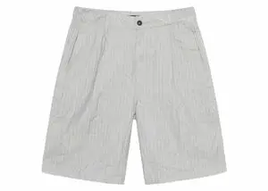 StÜssy Wrinkled Stripe Volume Pleated Short - Grey