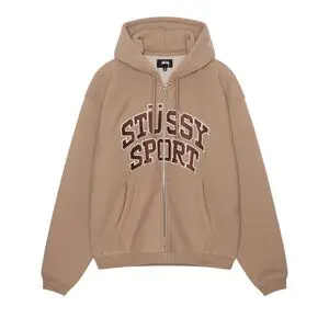 StÜssy Sport Zip Hoodie - Tan