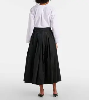 Max Mara Gea Pleated Taffeta Maxi Skirt