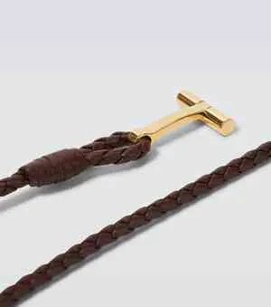 TOM FORD T Braided Leather Bracelet