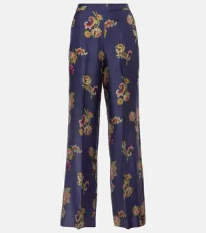 Etro Silk Palazzo Pants - Blue