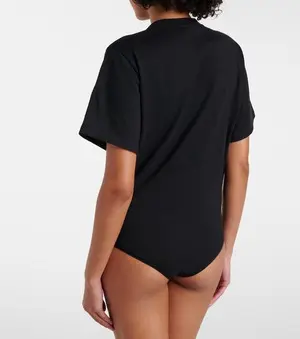 Coperni Logo Cotton Bodysuit - Black