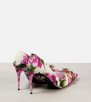 Dolce & Gabbana Embellished Leather-trimmed Pumps