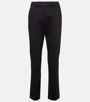 Max Mara Okra Mid-rise Flared Cotton Pants - Black
