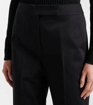 Max Mara Okra Mid-rise Flared Cotton Pants - Black