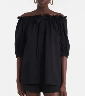 PATOU Cotton Jersey Top - Black
