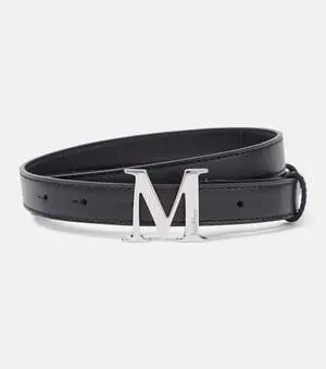 Max Mara Logo Leather Belt - Black