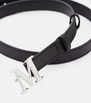 Max Mara Logo Leather Belt - Black