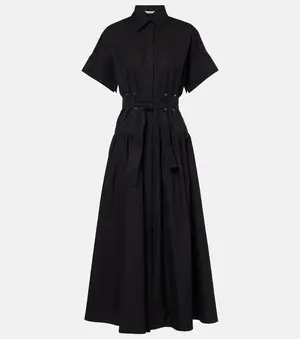 Max Mara Agoraio Pleated Shirt Dress - Black