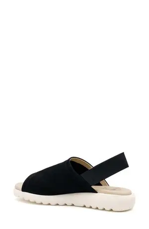 AMALFI BY RANGONI Bahamas Slingback Sandal - Black Long Beach Black Elastic