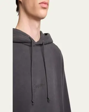 Saint Laurent Fleece Tonal Logo Hoodie
