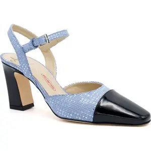 AMALFI BY RANGONI Florentia Cap Toe Pumps - Blue Software/ Black