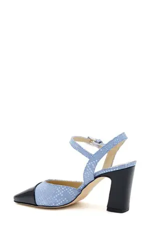 AMALFI BY RANGONI Florentia Cap Toe Pumps - Blue Software/ Black