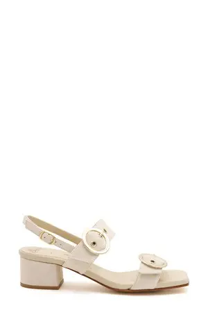 AMALFI BY RANGONI Miriam Slingback Sandal - Ivory Cashmere - Gold Buckle