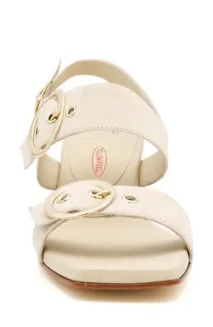 AMALFI BY RANGONI Miriam Slingback Sandal - Ivory Cashmere - Gold Buckle