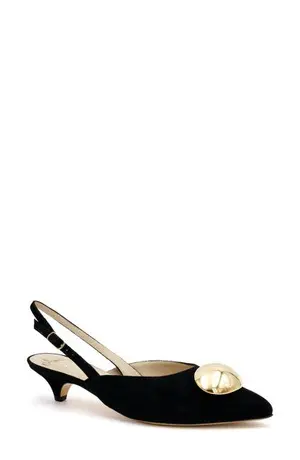 AMALFI BY RANGONI Abissa Slingback Kitten Heel Pumps - Black Cashmere