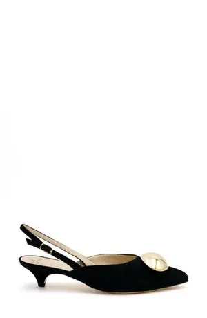 AMALFI BY RANGONI Abissa Slingback Kitten Heel Pumps - Black Cashmere