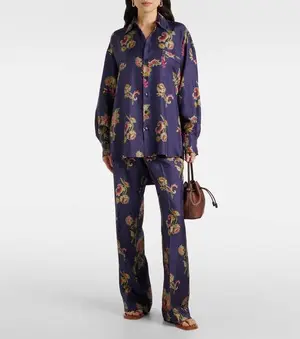 Etro Silk Palazzo Trousers