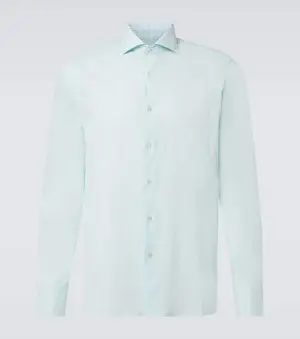 Fedeli Cotton-blend Shirt - Blue