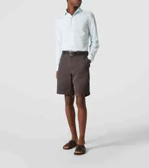 Fedeli Cotton-blend Shirt - Blue