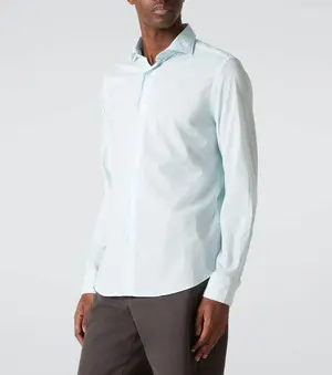Fedeli Cotton-blend Shirt - Blue