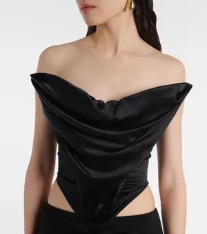 Magda Butrym Draped Silk-blend Satin Corset