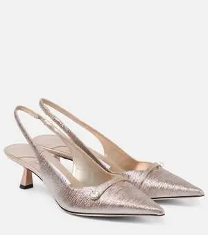 JIMMY CHOO Amita 45 Glitter Slingback Pumps