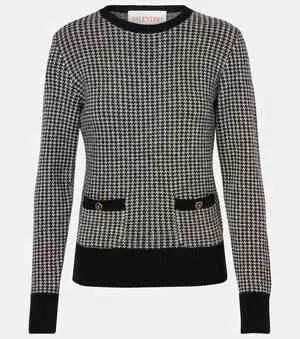 Valentino Garavani Houndstooth Virgin Wool Sweater