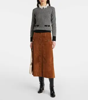 Valentino Garavani Houndstooth Virgin Wool Sweater