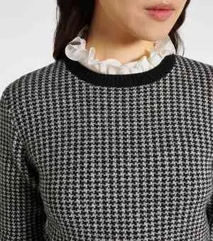 Valentino Garavani Houndstooth Virgin Wool Sweater