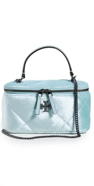 Tory Burch Kira Pave Logo Velvet Vanity Case