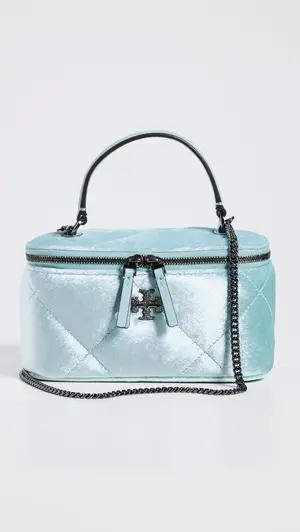 Tory Burch Kira Pave Logo Velvet Vanity Case