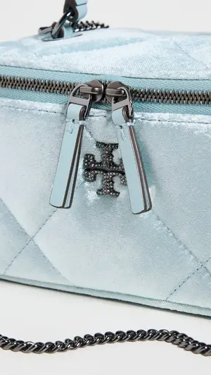 Tory Burch Kira Pave Logo Velvet Vanity Case