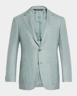 Canali Wool-blend Twill Blazer - Green