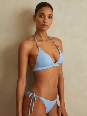 REISS Riah Bikini Bottom - Powder Blue