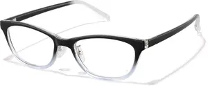 Zenni Oval Full Rim Frame Eyeglasses Black Clear Gradient